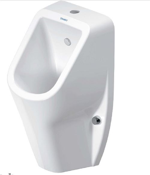 Urinoir D-Code avec alimentation apparente et avec mouche DURAVIT